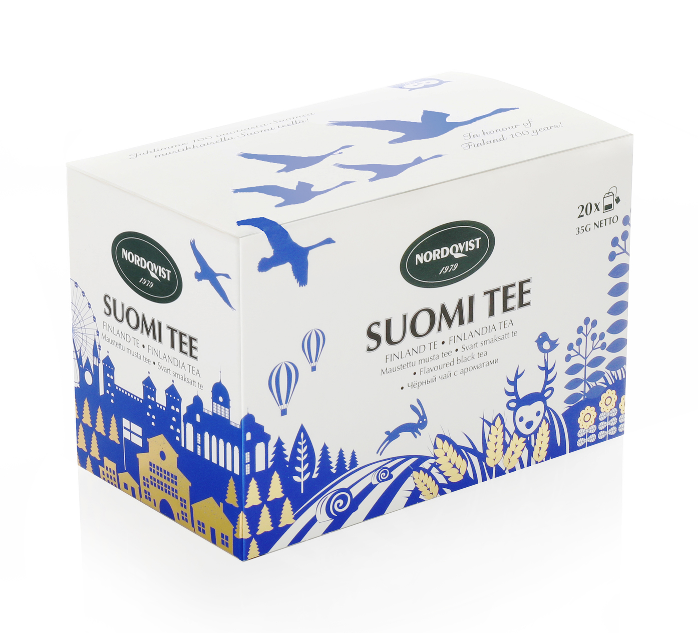 Черный чай в пакетиках Nordqvist Suomi musta pussitee tee 35g 6413446014397